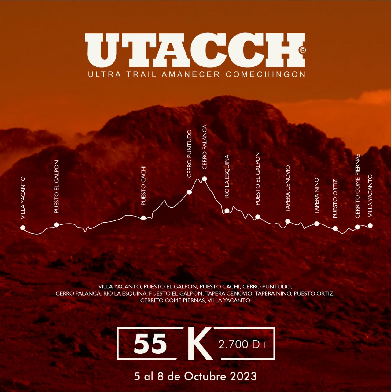 55 KM: QUILLA ULTRA TRAIL – UTACCH® Ultra Trail Amanecer Comechingón.
